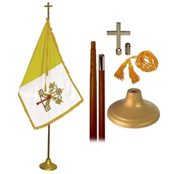 Papal Flag with Pole, Stand, Gold Tassel, Gold Cross - Knights of ...