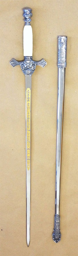 Etched Sword with WHITE Handle - Knights of Columbus Supplies