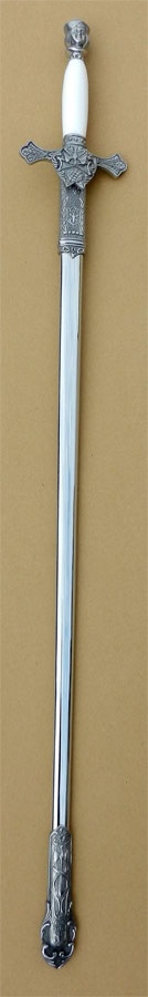 Etched Sword with WHITE Handle - Knights of Columbus Supplies