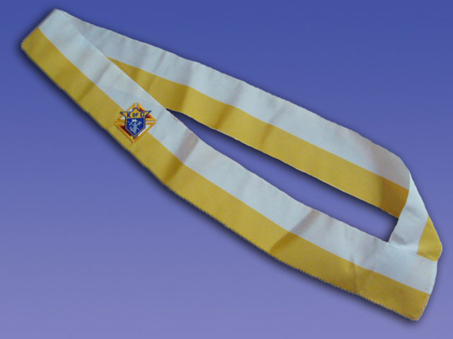 Ceremonial Baldrics- Gold/White - Knights of Columbus Supplies