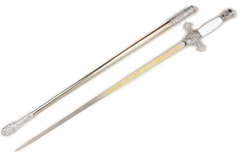 No. 4F/W - Etched Sword with White Handle - Knights of Columbus ...