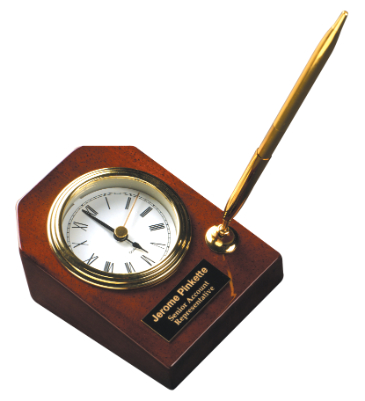 Desk Clock w/ Pen Plaque - Knights of Columbus Supplies
